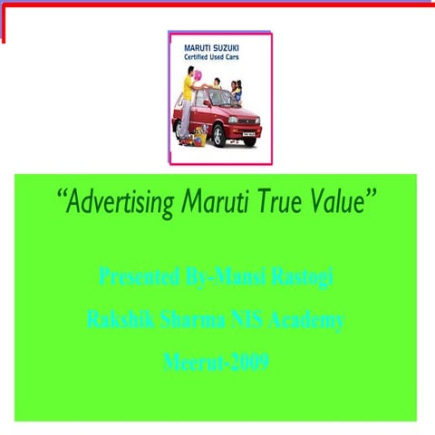 Maruti True Value Case Study | PPTX