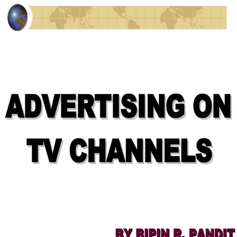 Advertising On Tv Channels | PPT