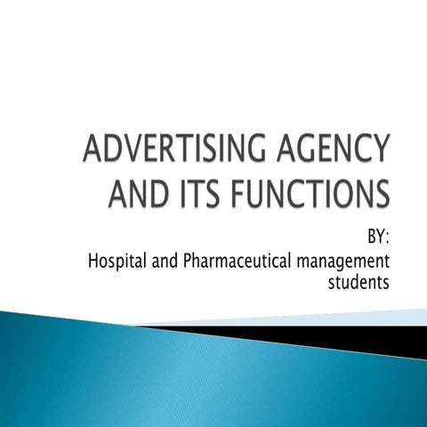Advertisingagencyanditsfunctions 110214051140-phpapp02 | PPT