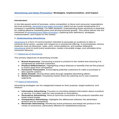 Advertising and Sales Promotion Questions for MBA Students | PDF