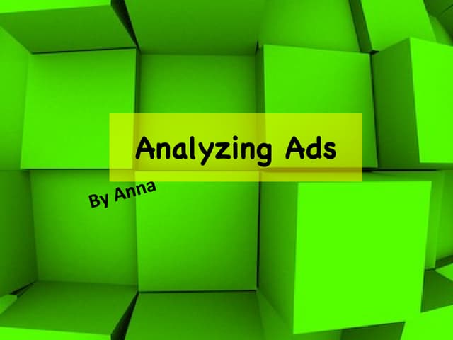 Analyzing ads | PPTX