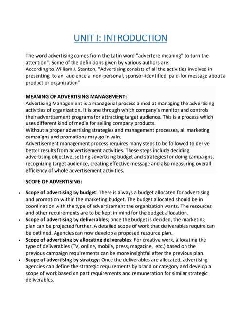 Advertising management | PPTX | Marketing and Advertising | Business