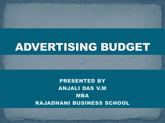 Advertising budget | PPTX