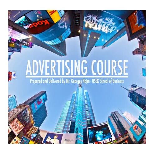Advertising Course Georges Najm USEK School of Business | PDF