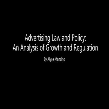 Advertising Law and Policy: An Analysis of Growth and Regulation | PPT