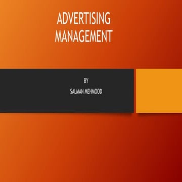 Advertising management | PPTX