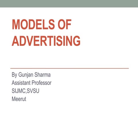 Advertising models | PPTX