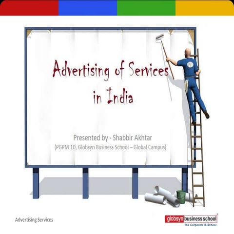 Advertising of Services in India (Marketing Management) | PPTX