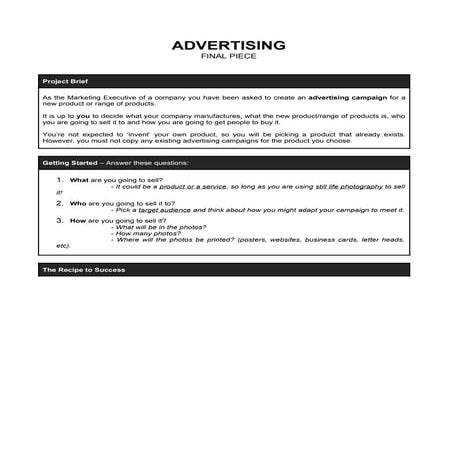 Advertising project brief | DOC