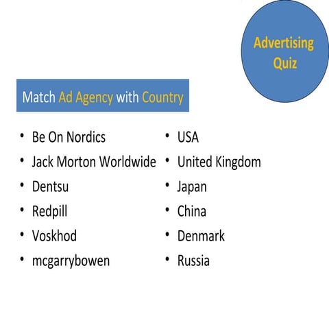 Advertising Quiz | PPT