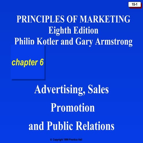 Advertising, sales promotion & public relation (principles of marketing ...
