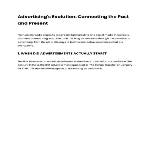 Advertising's Evolution_ Connecting the Past and Present. | PDF