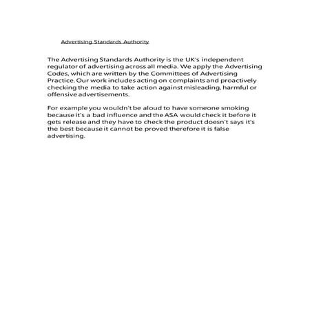 The advertising standards authority is the uk | DOC