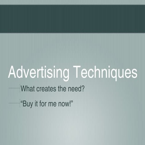 Advertising technique | PPT