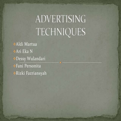 Advertising techniques | PPTX