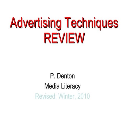 Advertising techniques | DOC