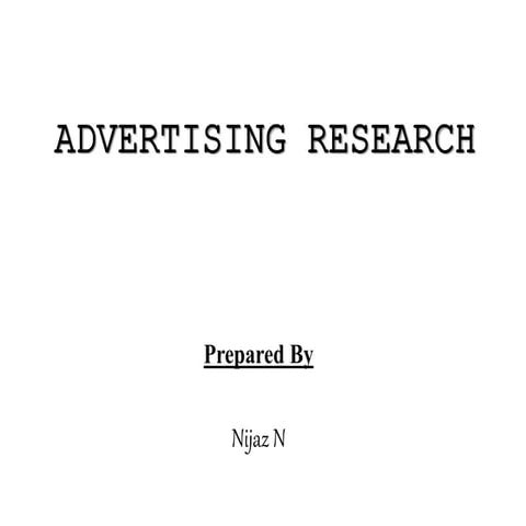 Advertisment Research | PPT