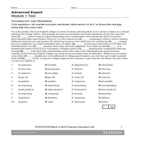 Advanced expert module 1 test | DOC