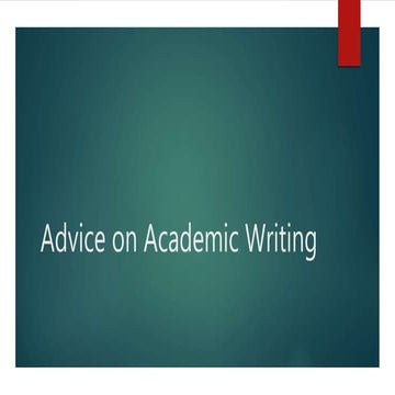 Advice on academic writing | PPTX