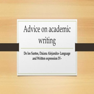 Advice on academic writing | PPT