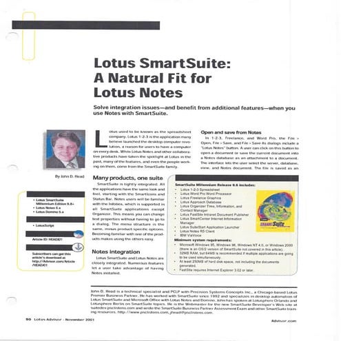 Lotus SmartSuite - A Natural Fit for Lotus Notes | PDF