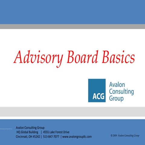 Advisory Board Basics | PPT