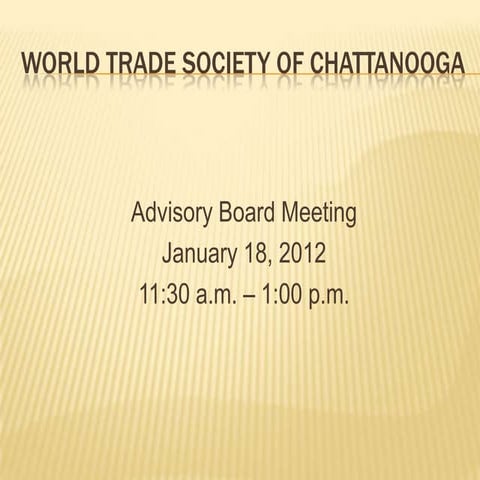 Advisory Board Presentation 011812 | PPTX