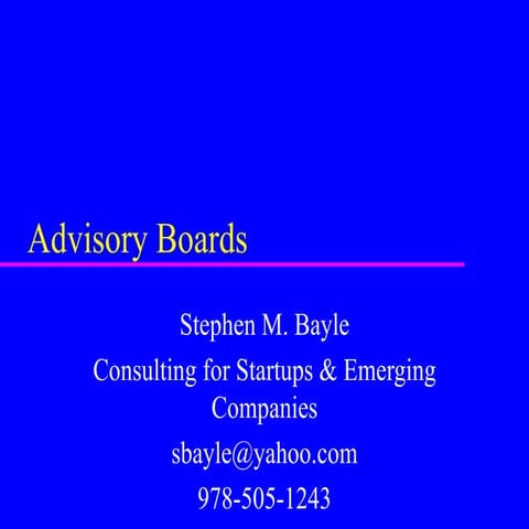 Advisory Boards | PPT