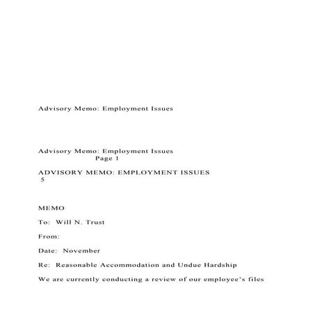 Advisory Memo Employment IssuesAdvi.docx