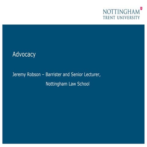 Jeremy Robson - advocacy | PPTX