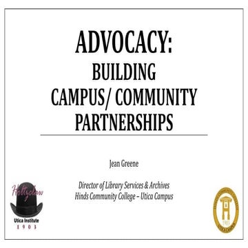 Advocacy: Building Campus/Community Partnerships | PPT