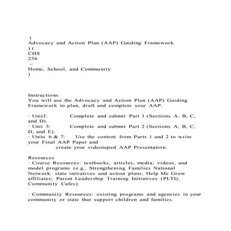 (Advocacy and Action Plan (AAP) Guiding Framework) (CHS | DOCX