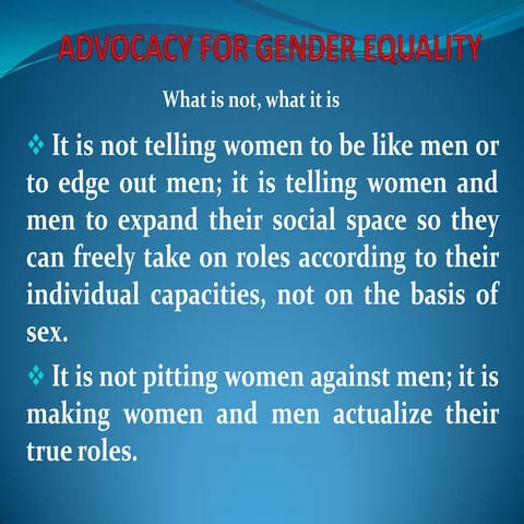 Advocacy for gender equality | PPTX