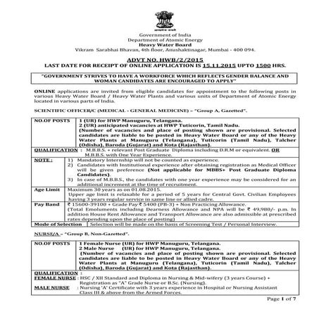 hwb notification_2015 | PDF
