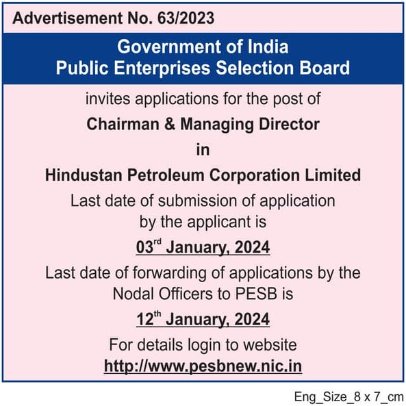 Adv for chairman to be selected by recruitment process | PDF
