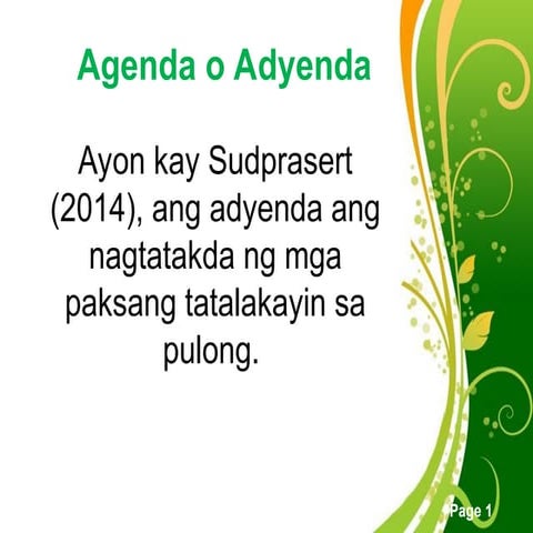 ADYENDA lesson in Filipino sa Piling Larang | PPTX