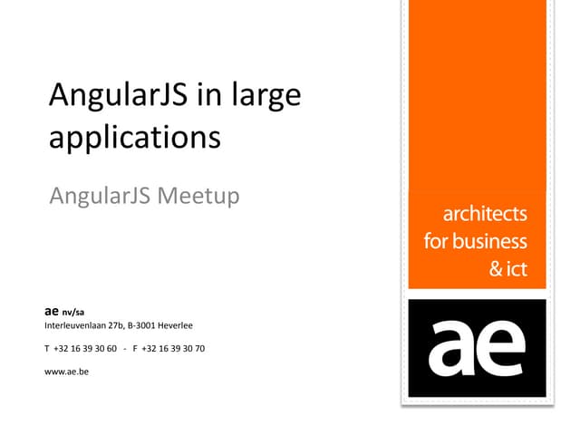 AngularJS in large applications - AE NV | PDF AngularJS in large applications - AE NV | PDF