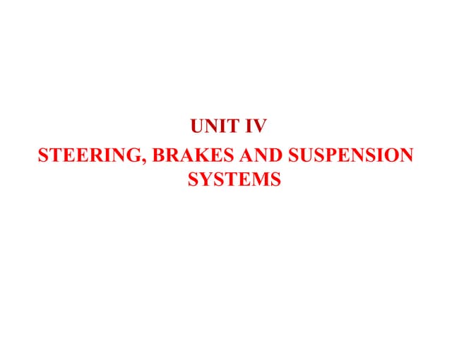 Unit 1 Front Axle & Steering System | PDF