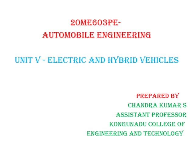 Electric Vehicle ppt | PPTX