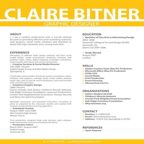 Claire Bitner Resume | PDF