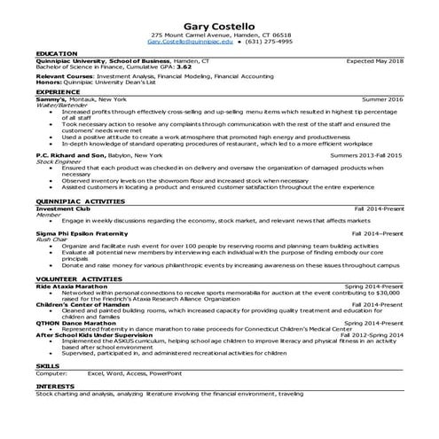 Gary Costello Resume | DOCX