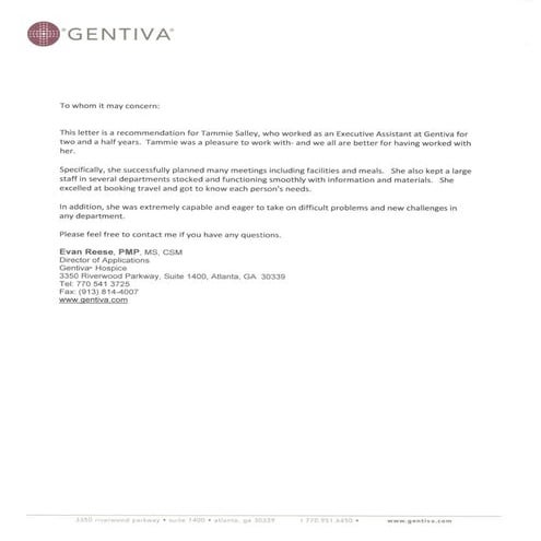 Recommendation Letter - Evan Reese | PDF