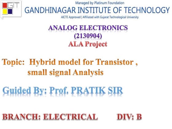 Lecture 07 transistor re model | PDF