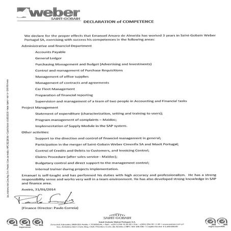 Declaration of competence | PDF