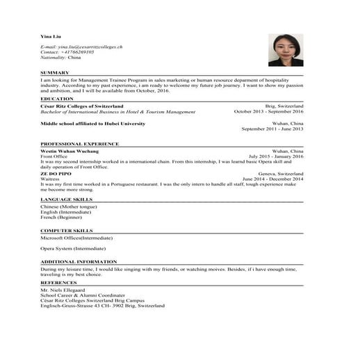 CV with references | PDF | Business | Business and Finance