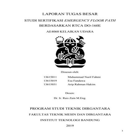 Studi Sertifikasi Emergency Floor Path berdasarkan RTCA DO-160E | PDF