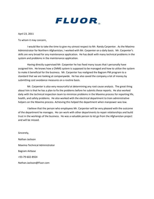 Dave Stoltz Recommendation Letter | PDF