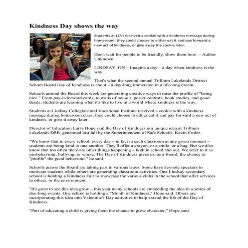 Exploring Kindness Presentation on World Kindness Day | PDF