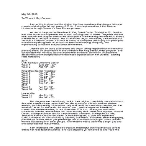 Student Teaching Letter | DOC