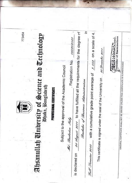 FOA _Certificate | PDF